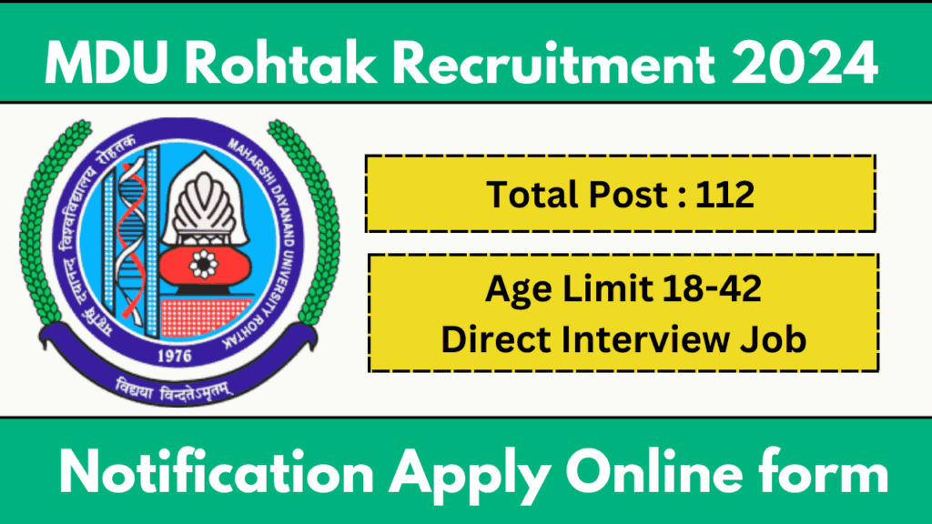 MDU Assistant Professor Recruitment 2024 Notification And Apply Online Form