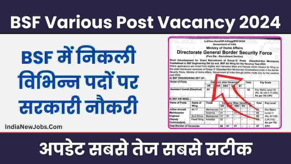 BSF Assistant And Deputy Commandant Vacancy 2024 Notification And Apply ...