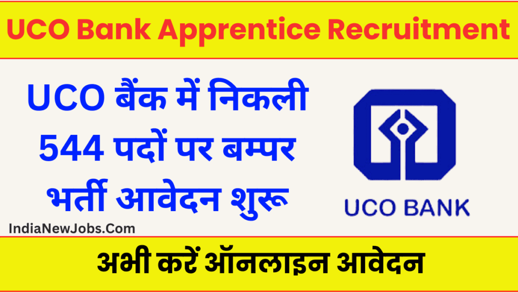 UCO Bank Apprentice Recruitment 2024 [544 Post] Notification And Online Form