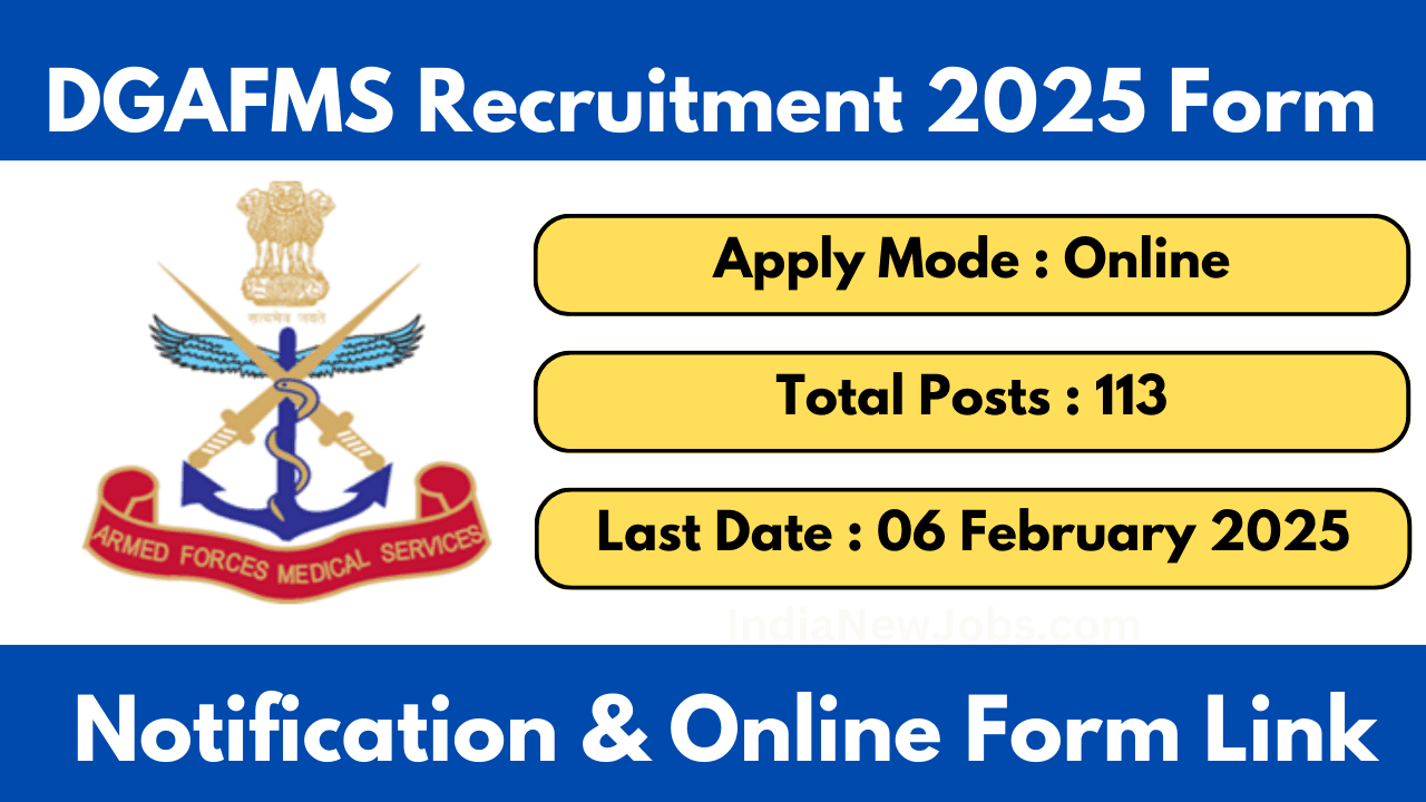 DGAFMS Recruitment 2025 Group C 113 Posts Notification And Apply Online ...
