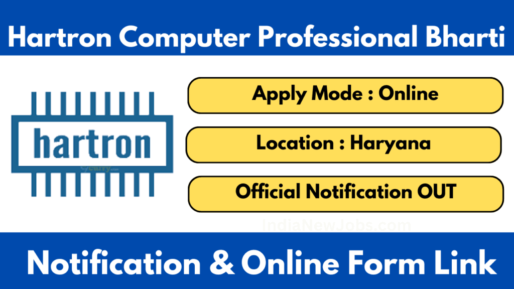 Hartron Computer Professionals Recruitment 2025 Apply Online