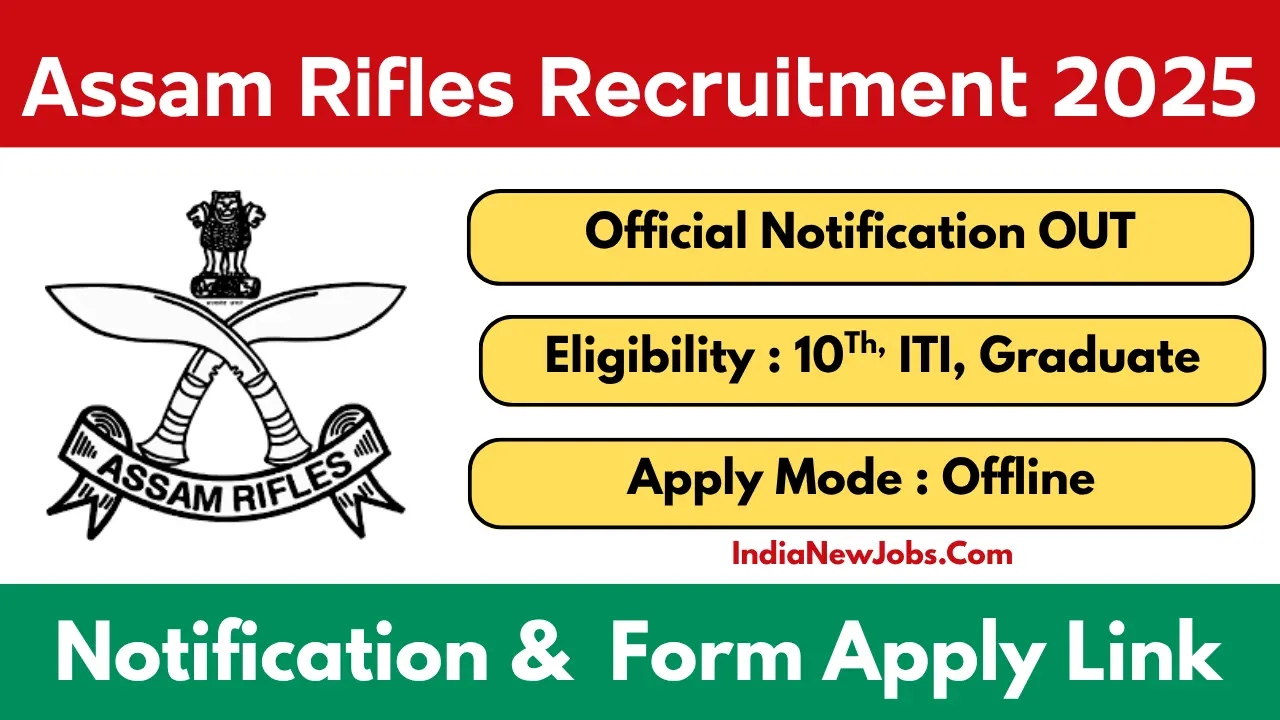 Assam Rifles Recruitment 2025 Notification OUT Apply Online Form